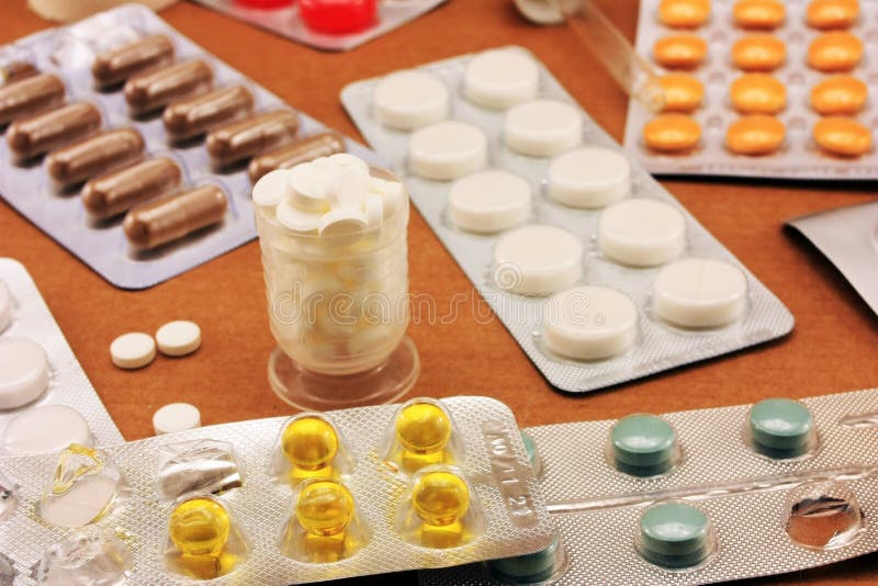 Tablets for the Treatment of Illness Stock Image - Image of black ...