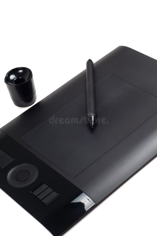 Tablette de crayon lecteur image stock. Image du bureau - 15385701