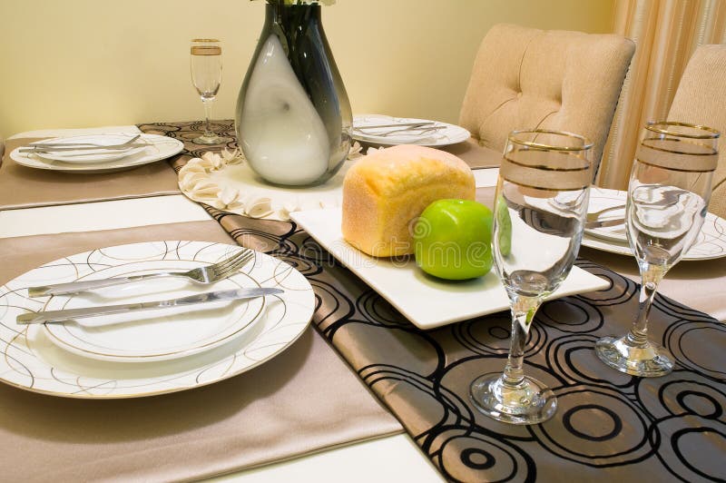 Room Service Table Set Up stock photo. Image of cutleries - 6685996