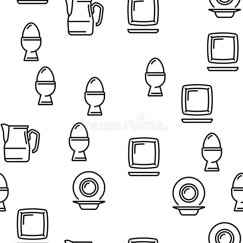 Tableware for Banquet or Dinner Vector Seamless Pattern Stock Vector ...