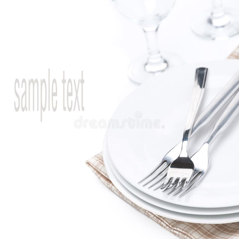 Tableware for Dinner - Plates, Forks, Glasses, Selective Focus Stock ...