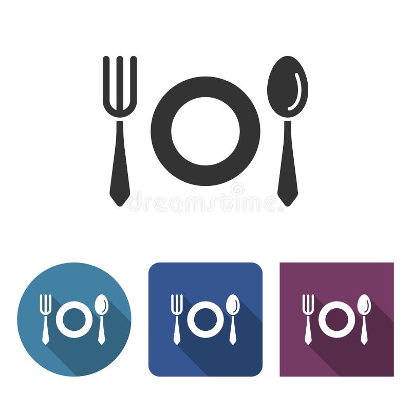 Tableware Icon in Different Variants Stock Vector - Illustration of ...