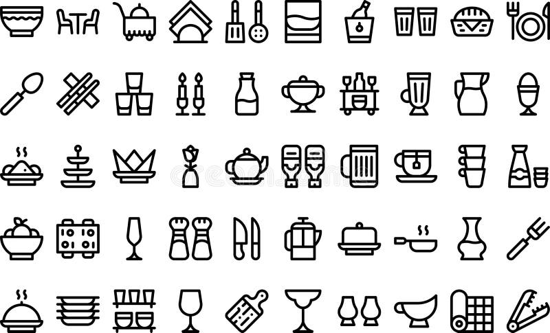 Tableware Icons High-Quality Vector Icons Collection with Editable ...