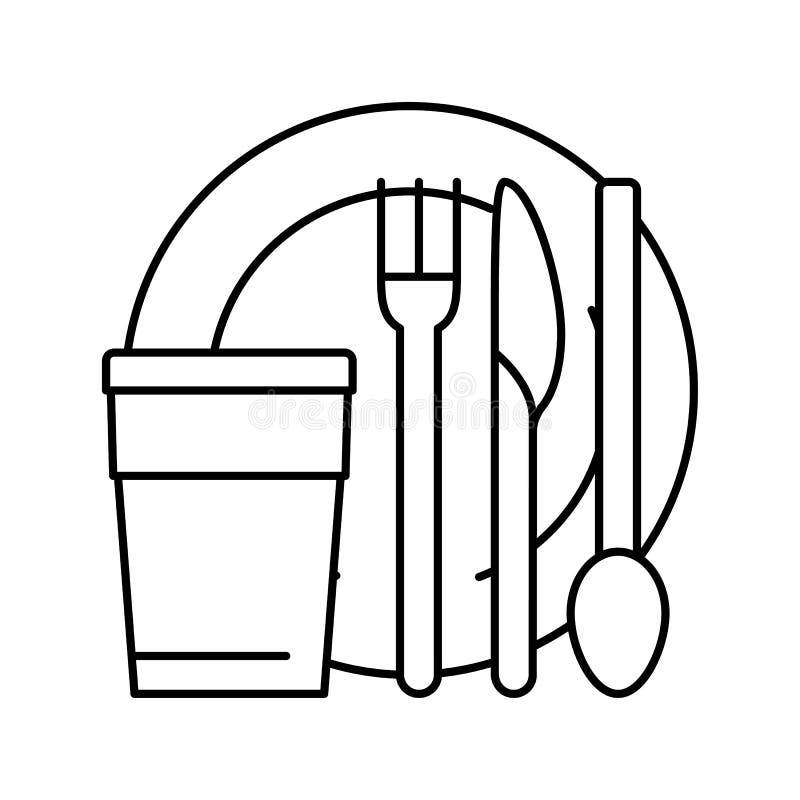 Tableware Plastic Line Icon Stock Illustrations – 1,063 Tableware ...