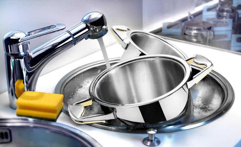 Tableware in sink stock image. Image of chore, messy - 39511209