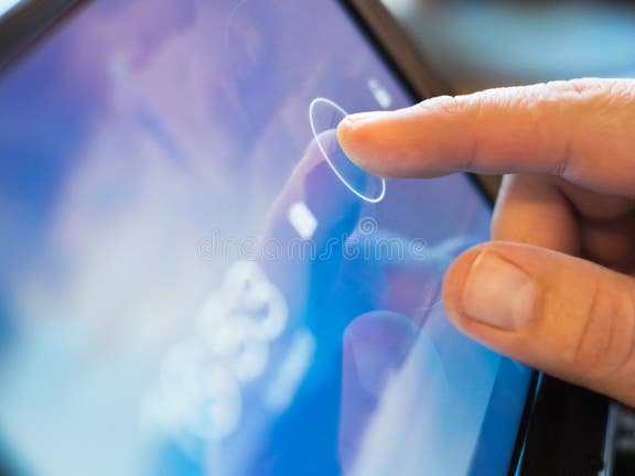 Tablilla-PC Conmovedora Del Dedo Imagen de archivo - Imagen de interfaz ...