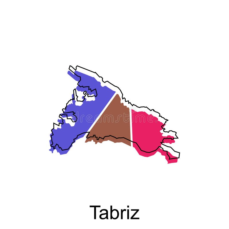 Tabriz City of Iran Map Vector Illustration, Vector Design Template ...