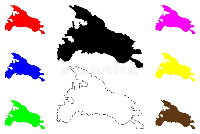 Tabriz City (Islamic Republic of Iran, Persia) Map Vector Illustration ...