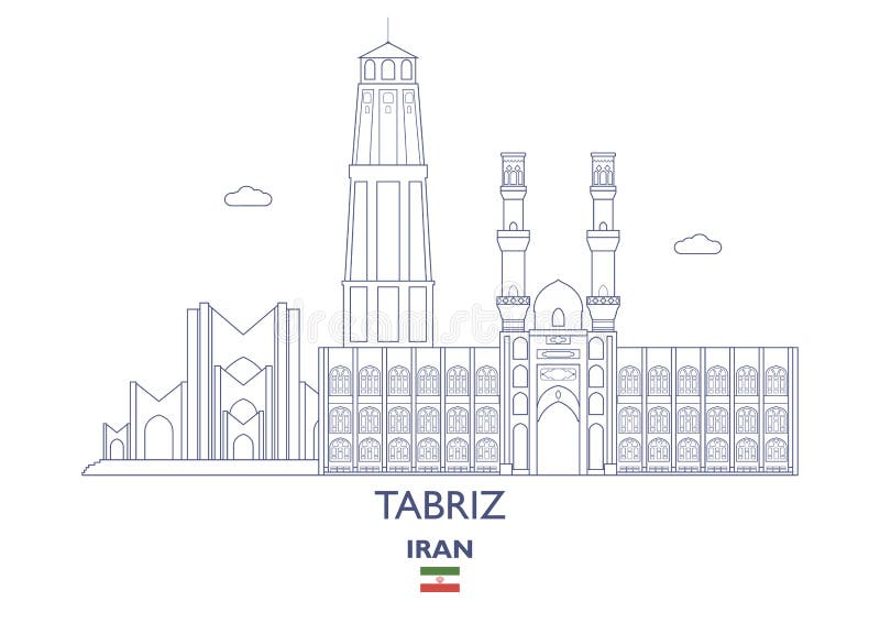 Tabriz City Skyline, Iran stock vector. Illustration of celebrated ...