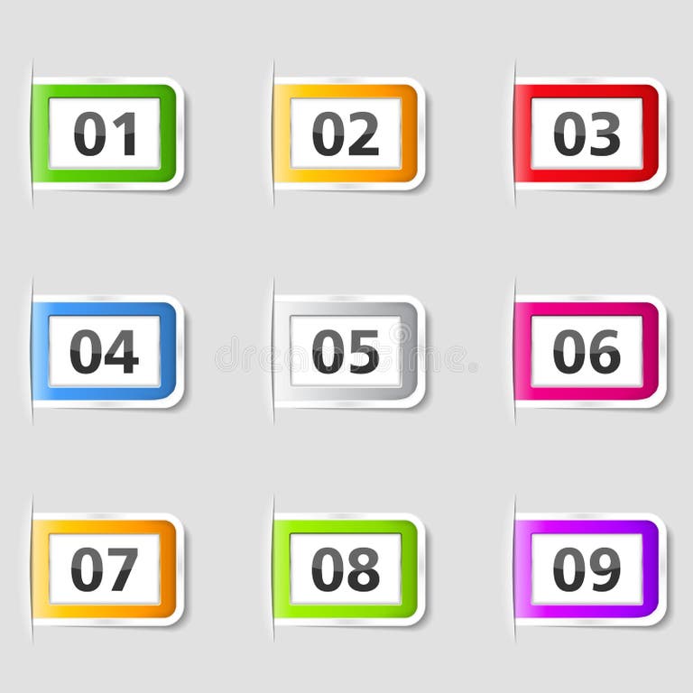 Tabs with Numbers stock vector. Illustration of number - 28940445