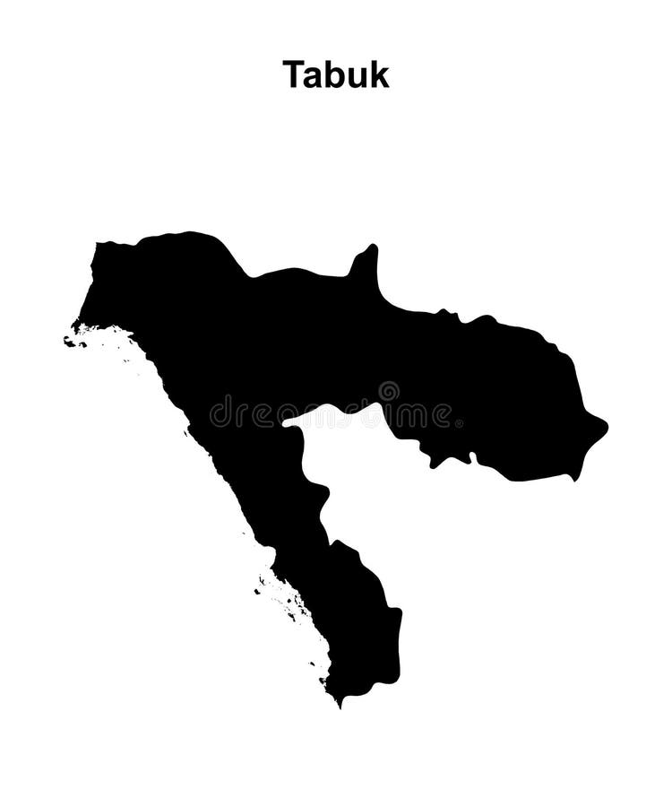 Tabuk outline map stock vector. Illustration of cartography - 360653484