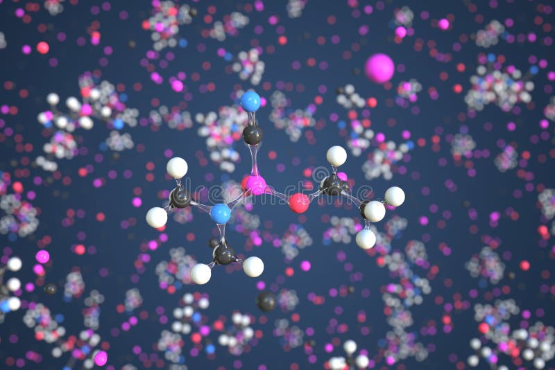 Tabun Molecule Made with Balls, Scientific Molecular Model. Chemical 3d ...