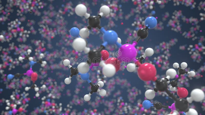 Tabun Molecule Made with Balls, Scientific Molecular Model. Looping 3D ...
