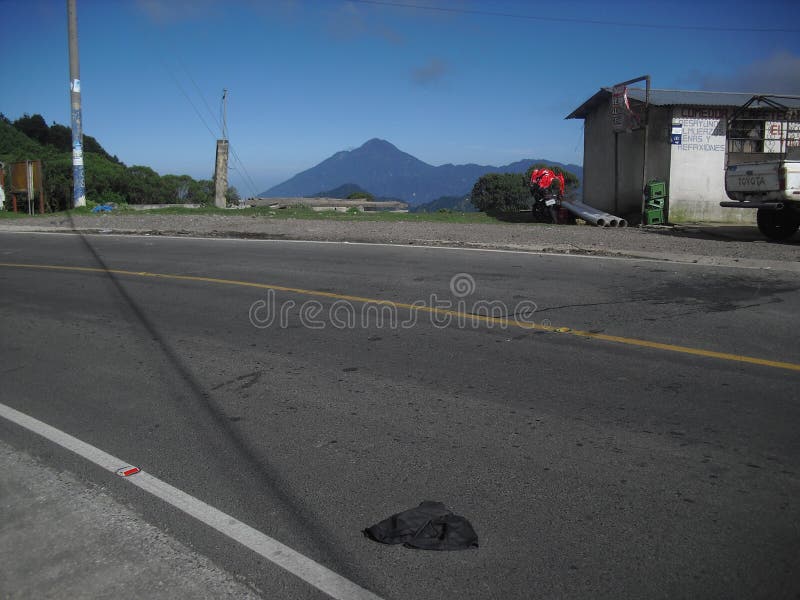 Tacana Volcano Seen from the Road Stock Photo - Image of transport ...