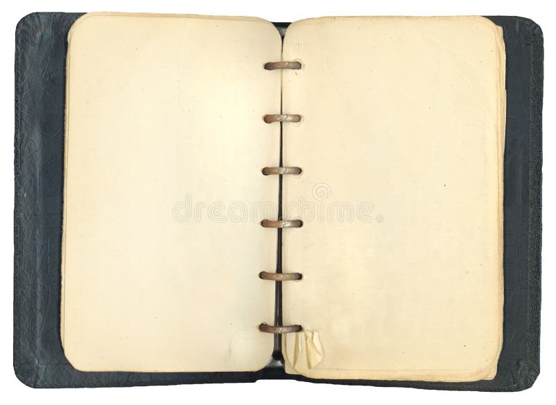 Taccuino antico consumato fotografia stock. Immagine di anelli - 5485382