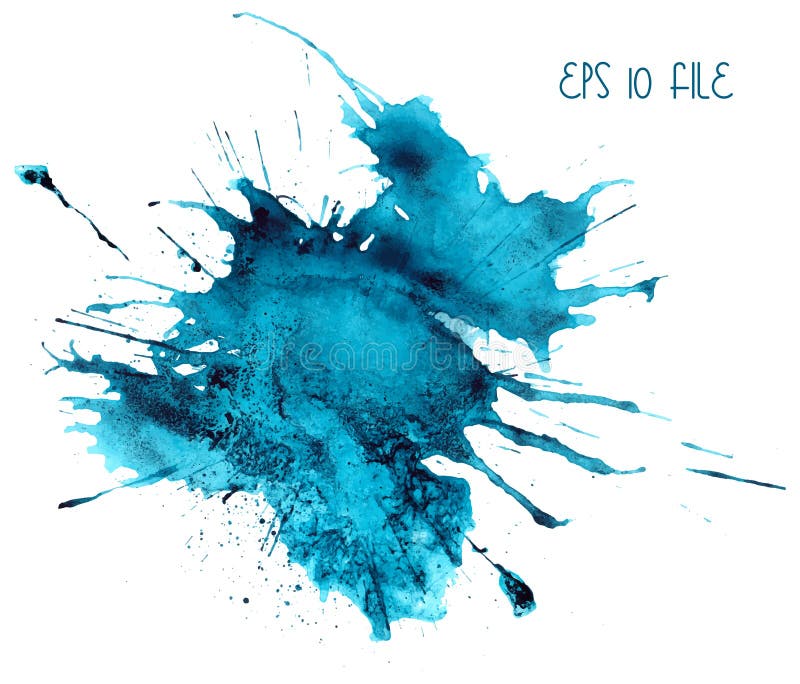 Tache bleue d'aquarelle illustration stock. Illustration du ...