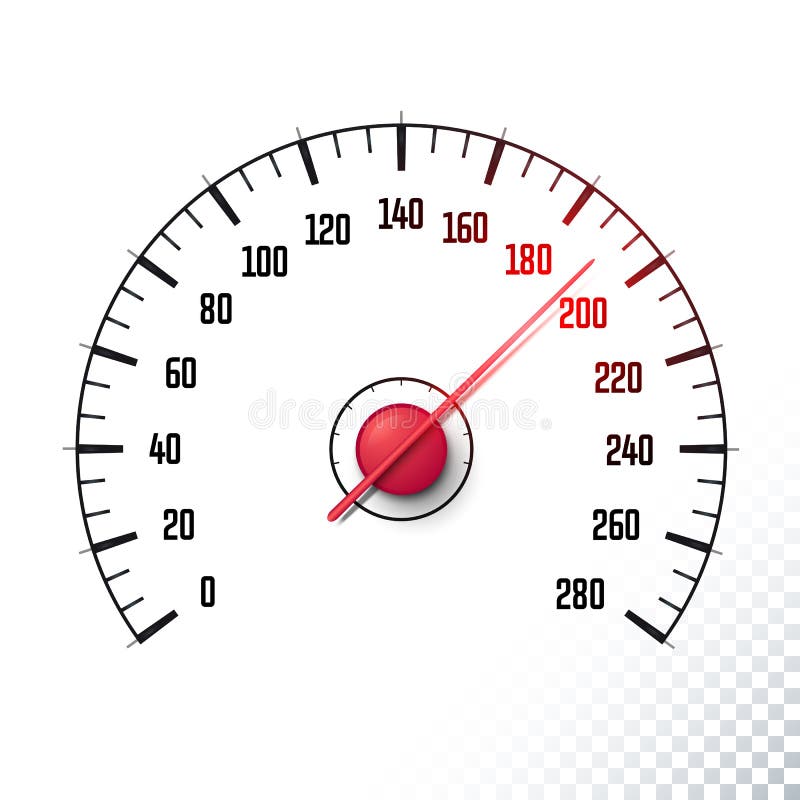 Vector Illustration Fast Car Speedometer on Transparent Background ...