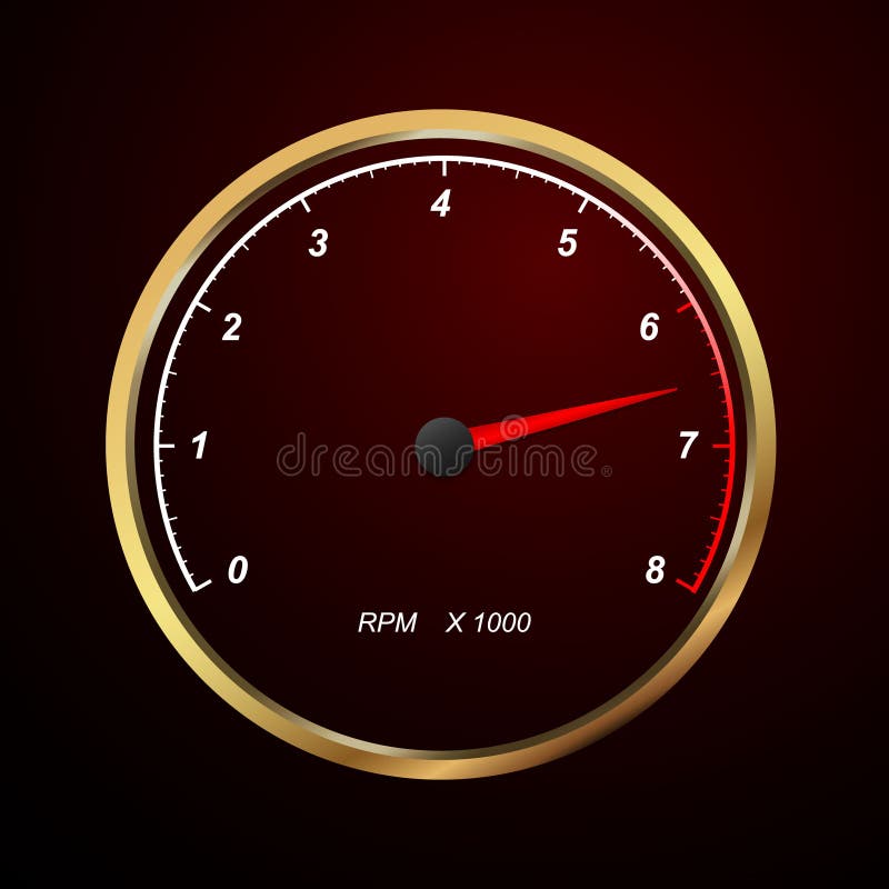 Tachometer on Black Background Stock Vector - Illustration of equipment ...