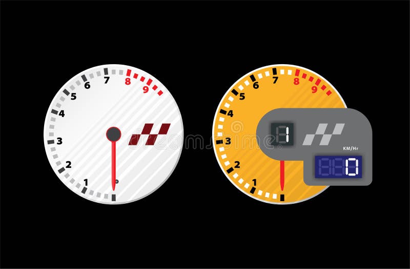 Racing Speedometer and Checkered Flags. Vector Stock Vector ...