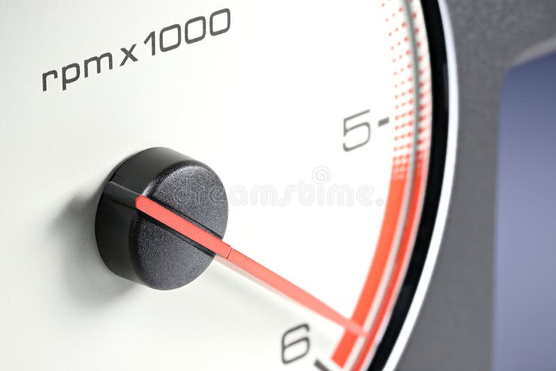 Tachometer in red sphere stock photo. Image of indicate - 118003676