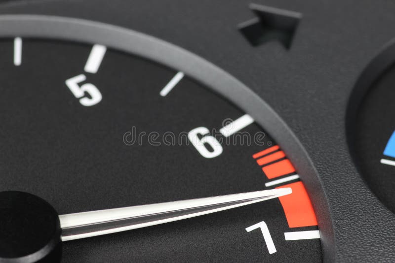 Tachometer in red sphere stock photo. Image of dashboard - 98205004