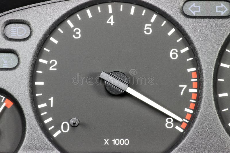 Tachometer in red sphere stock image. Image of motor - 98205491