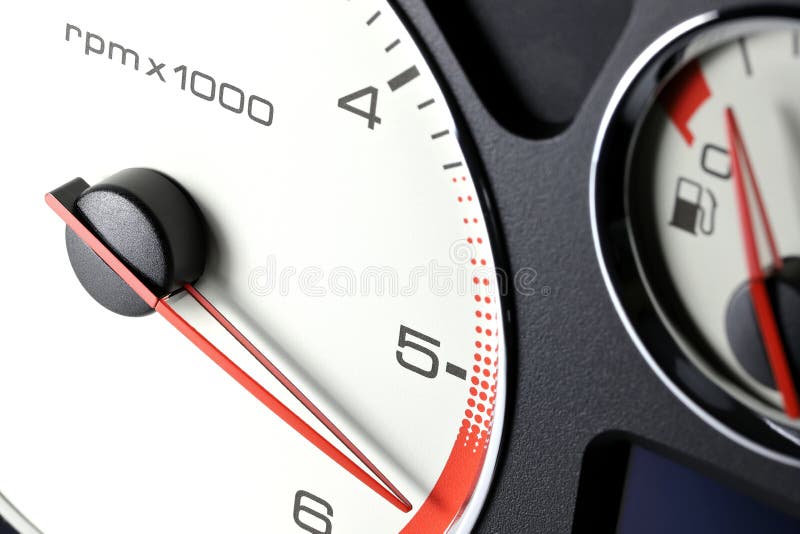 Tachometer in red sphere stock image. Image of mobility - 118003723