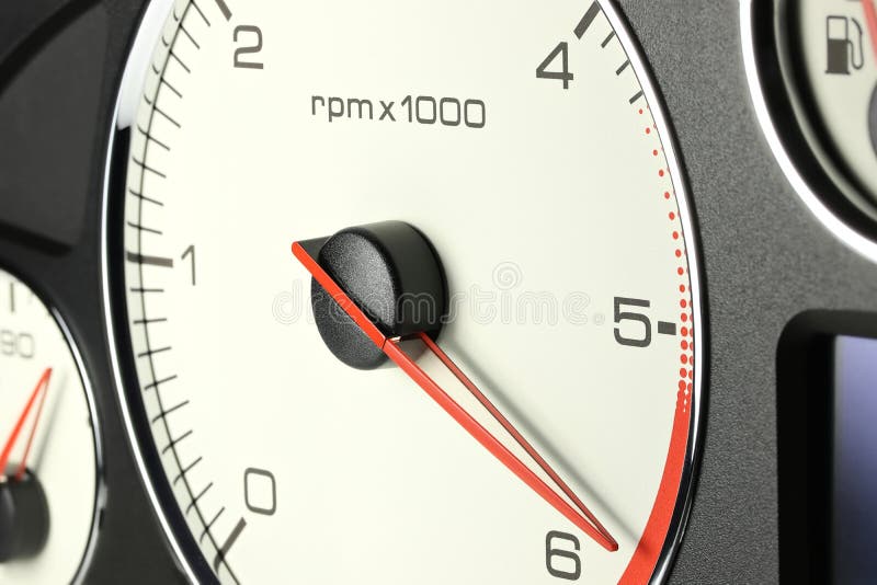 Tachometer in red sphere stock photo. Image of dash - 118003728