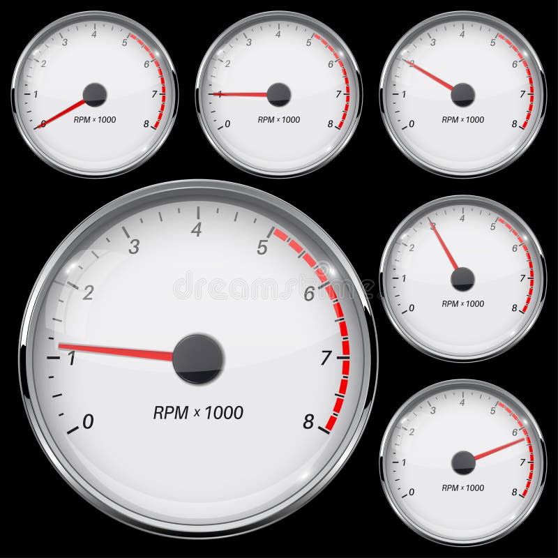 Tachometer scale set stock vector. Illustration of instrument - 125240552