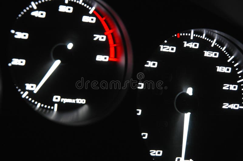 Tachometer and Speedometer stock image. Image of number - 14153661