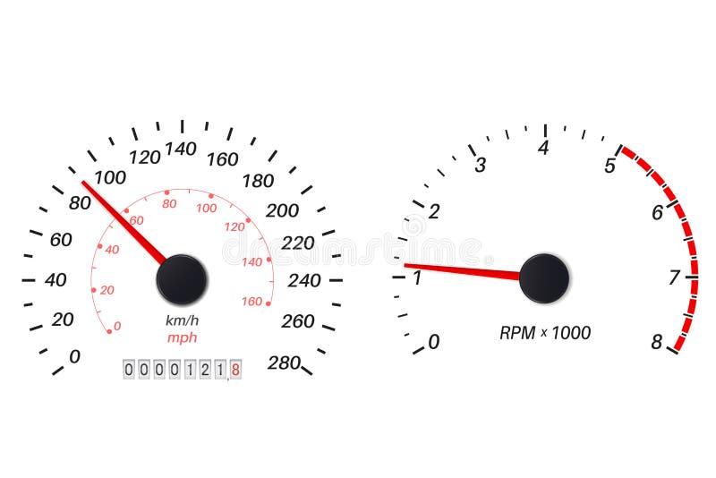 Tachometer and Speedometer Scale Stock Vector - Illustration of power ...