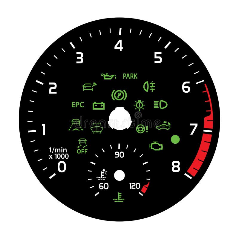 Tachometer Vector Illustration Isolated on a White Bacground in EPS10 ...