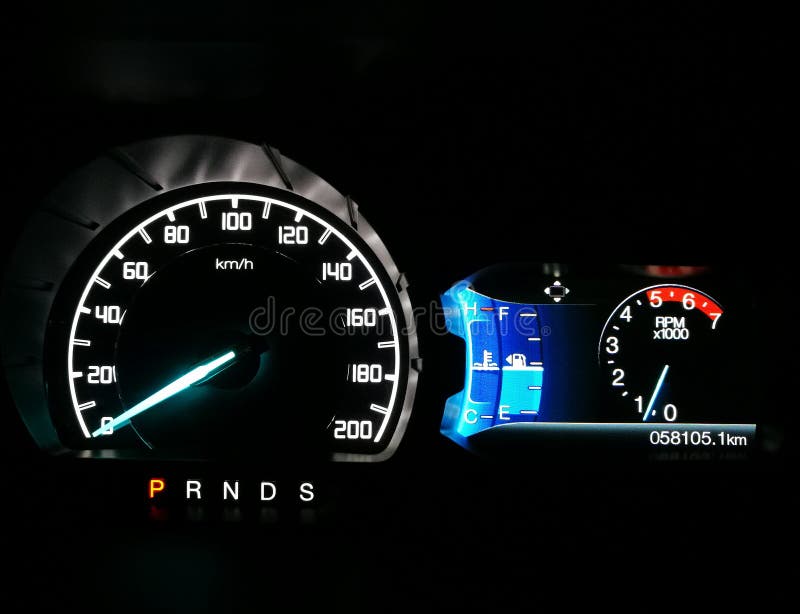 White car speedometer stock photo. Image of equipment - 30101370