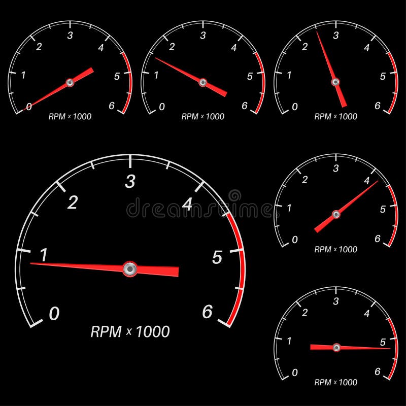 Tachometer scale set stock vector. Illustration of instrument - 125240552