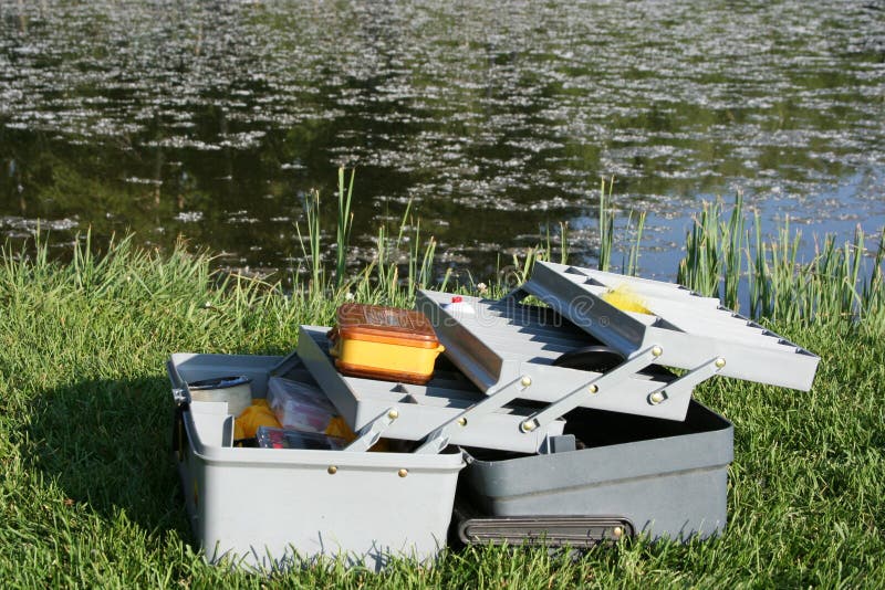 Fishing tool box stock photo. Image of tackle, bait, fish - 4534448