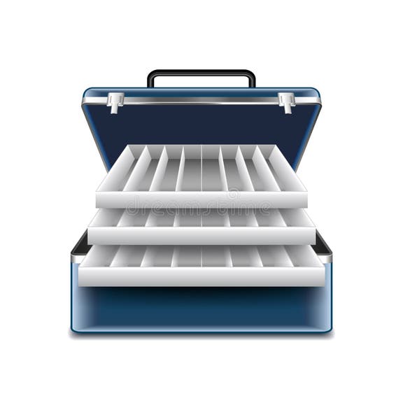 Tackle box on white vector stock vector. Illustration of metal - 70086562