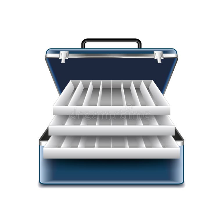 Tackle box on white vector stock vector. Illustration of metal - 70086562