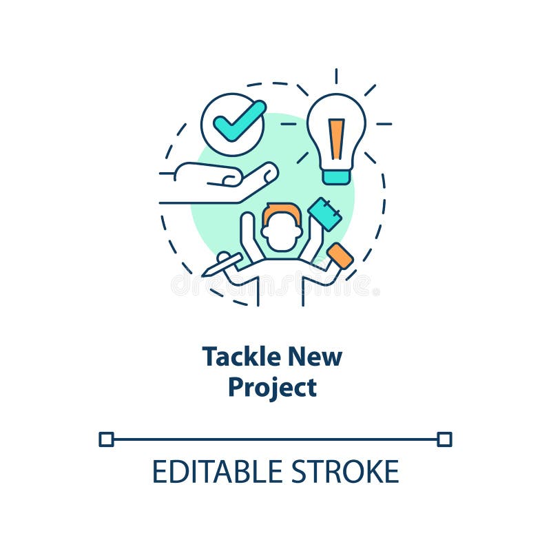 Tackle New Project Concept Icon Stock Vector - Illustration of task ... Tackle New Project Concept Icon Stock Vector - Illustration of task ...