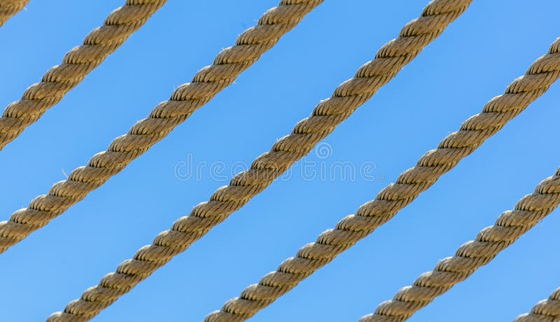 Tackle Ropes on Blue Sky Background Stock Photo - Image of simplicity ...