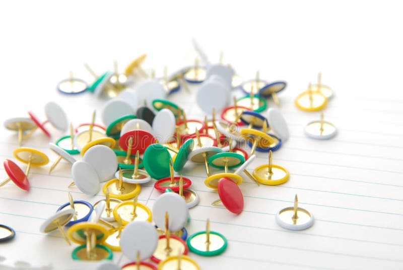 Tacks on paper stock photo. Image of white, green, assortment - 13174818