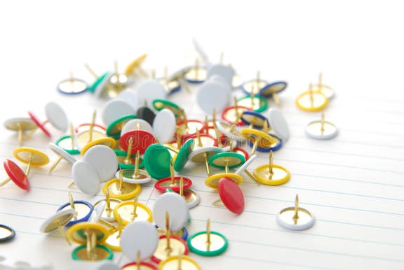 Tacks on paper stock photo. Image of white, green, assortment - 13174818