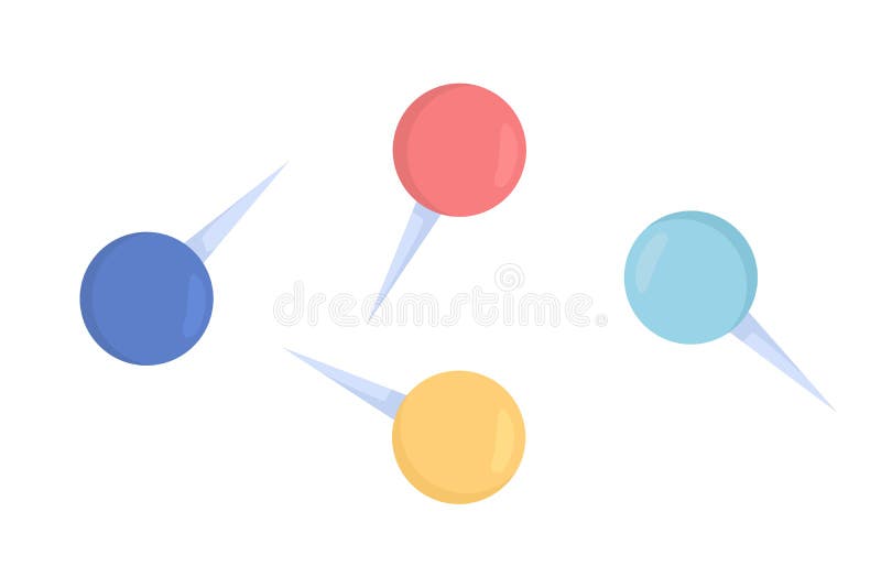 Map Tacks, Round Pins and Plastic Map Push Pins Stock Vector ... Map Tacks, Round Pins and Plastic Map Push Pins Stock Vector ...