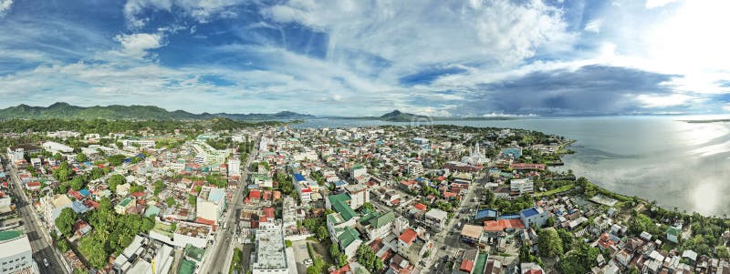 Tacloban City, Leyte, Philippines - Panoramic Aerial of Downtown ...