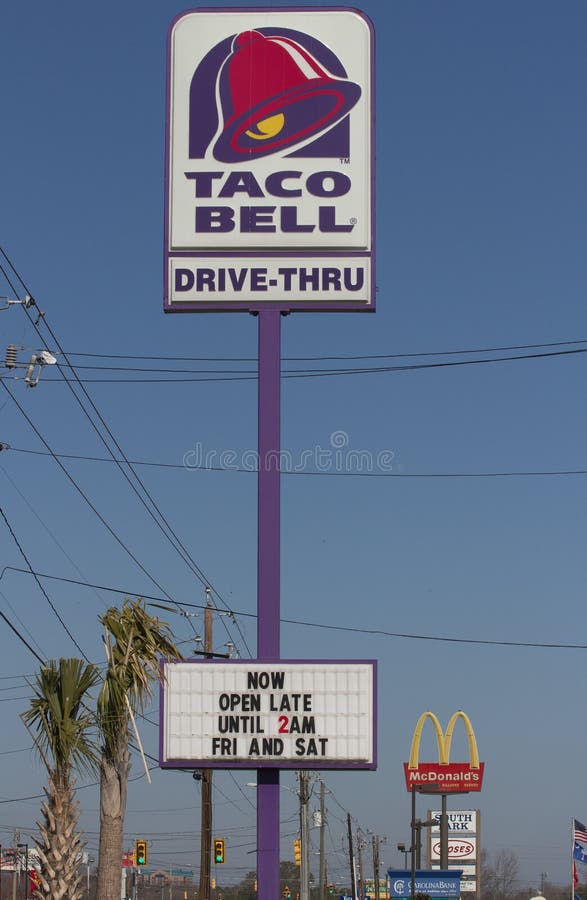 Taco Bell and McDonalds Signs Editorial Stock Photo - Image of american ...