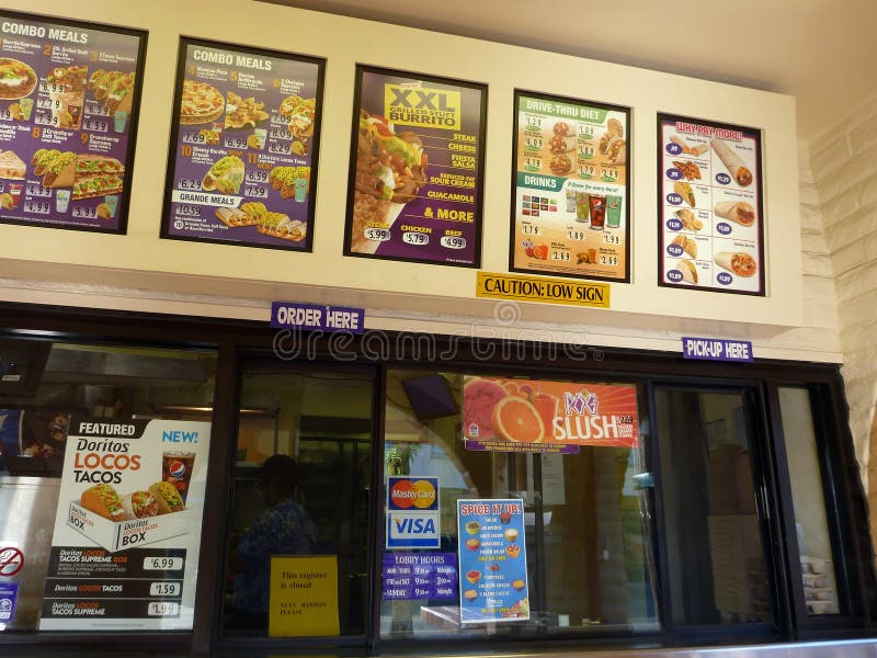 Taco Bell Order Counter and Menus Editorial Image - Image of fast ...