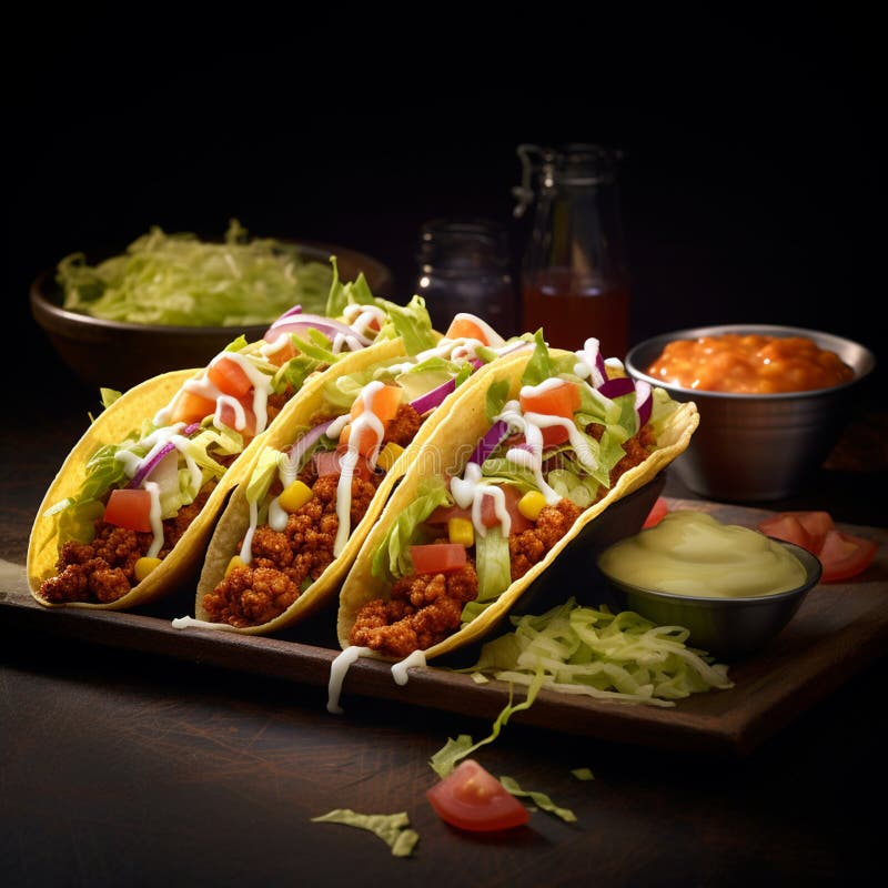 Taco Bell Tacos with Sauce 1 Stock Illustration - Illustration of ...