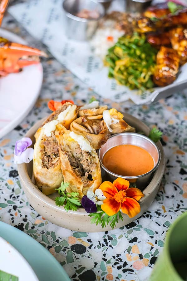 Taco Cheese Spring Roll stock image. Image of food, meal - 235615505