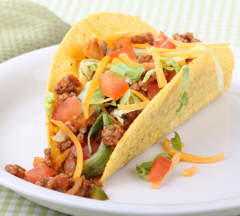 Plate with taco stock image. Image of salsa, spicy, fast - 29008961