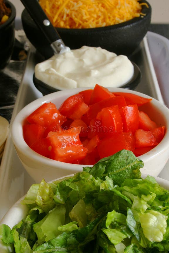 Taco condiments stock image. Image of taco, tomato, sour - 1645569