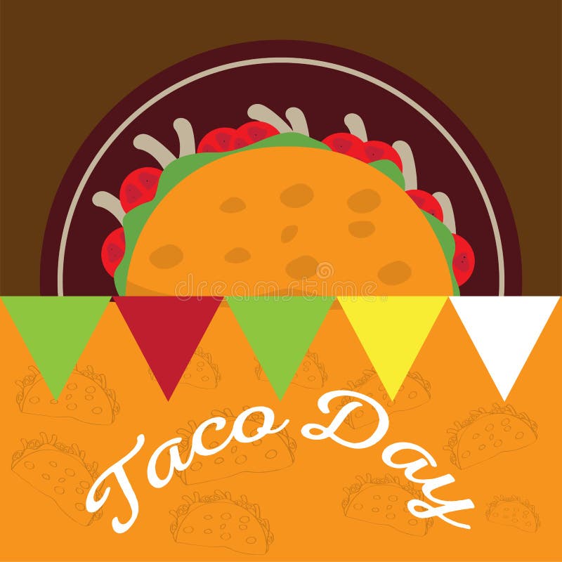 Taco day poster stock vector. Illustration of meal, icon - 163231595